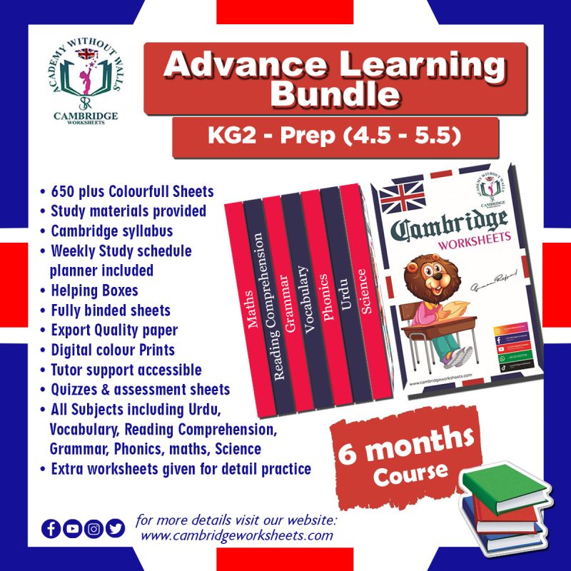 Advance Learning Bundle (KG2 / Prep) - Cambridge Work Sheets